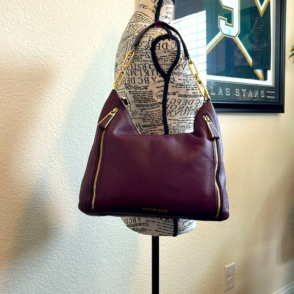 Michael Kors Collection | Bags | Michael Kors Wine Color Beautiful Bag ...